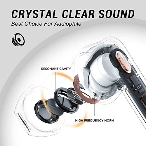 Wireless Earbuds Bluetooth Headphones IPX7 Waterproof Bluetooth Earbuds 30H Playtime Headset with Charging Case Wireless Bluetooth Earphones with Mic for iPhone/Samsung/Android (White)