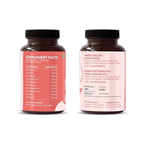 Plant Based PCOS/PCOD Supplement 60 Veg Capsules (500Mg) Pack 1 | Ayurvedic Medicine for Delayed Periods | Supplements for Women Promoting Better Cycle & Hormonal Balance