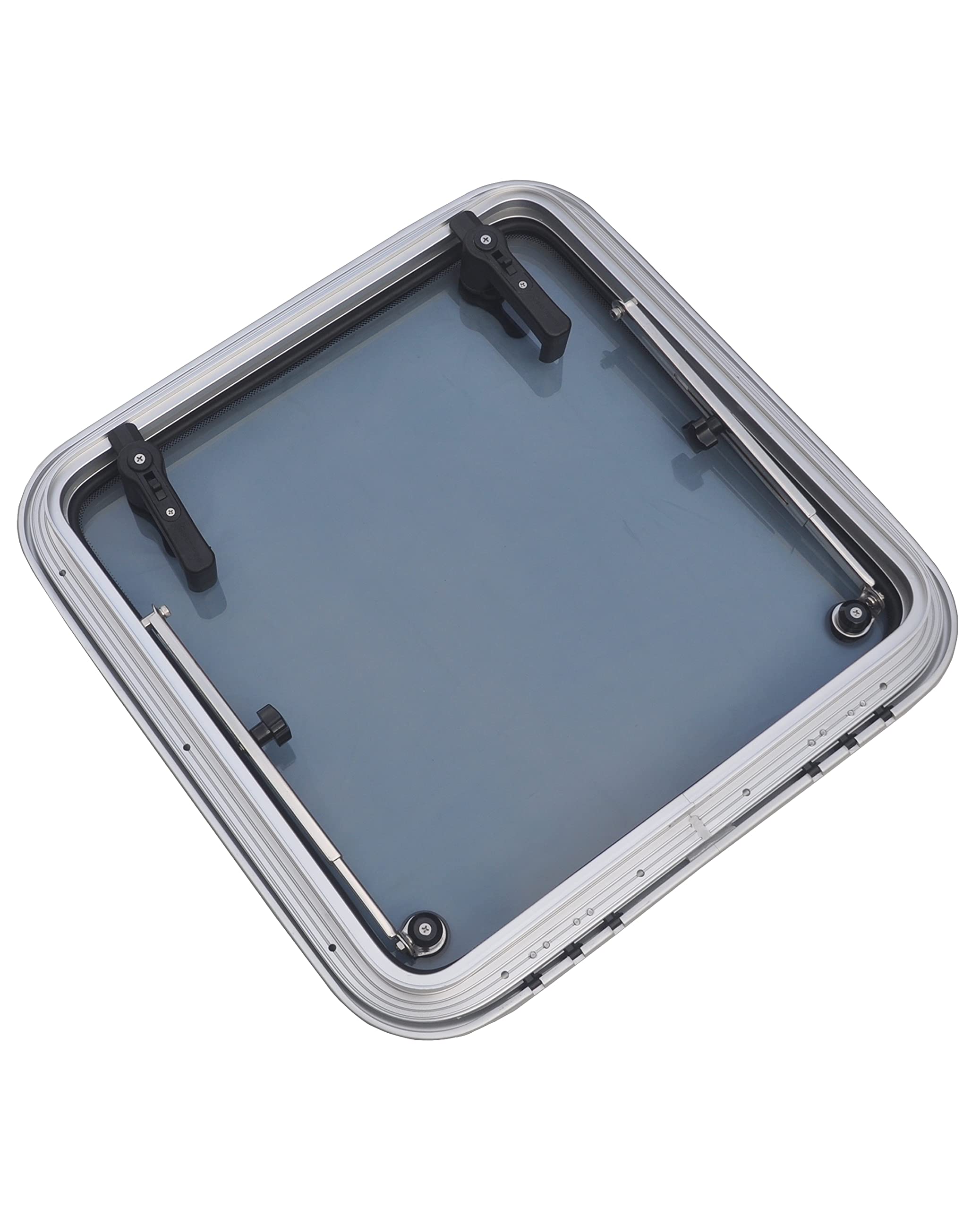 Galamarine 16.7"x16.7" Deck Hatch - Anodized Aluminum Square Hatch/Marine Porthole with Tempered Glass for Boat/Yacht/RV