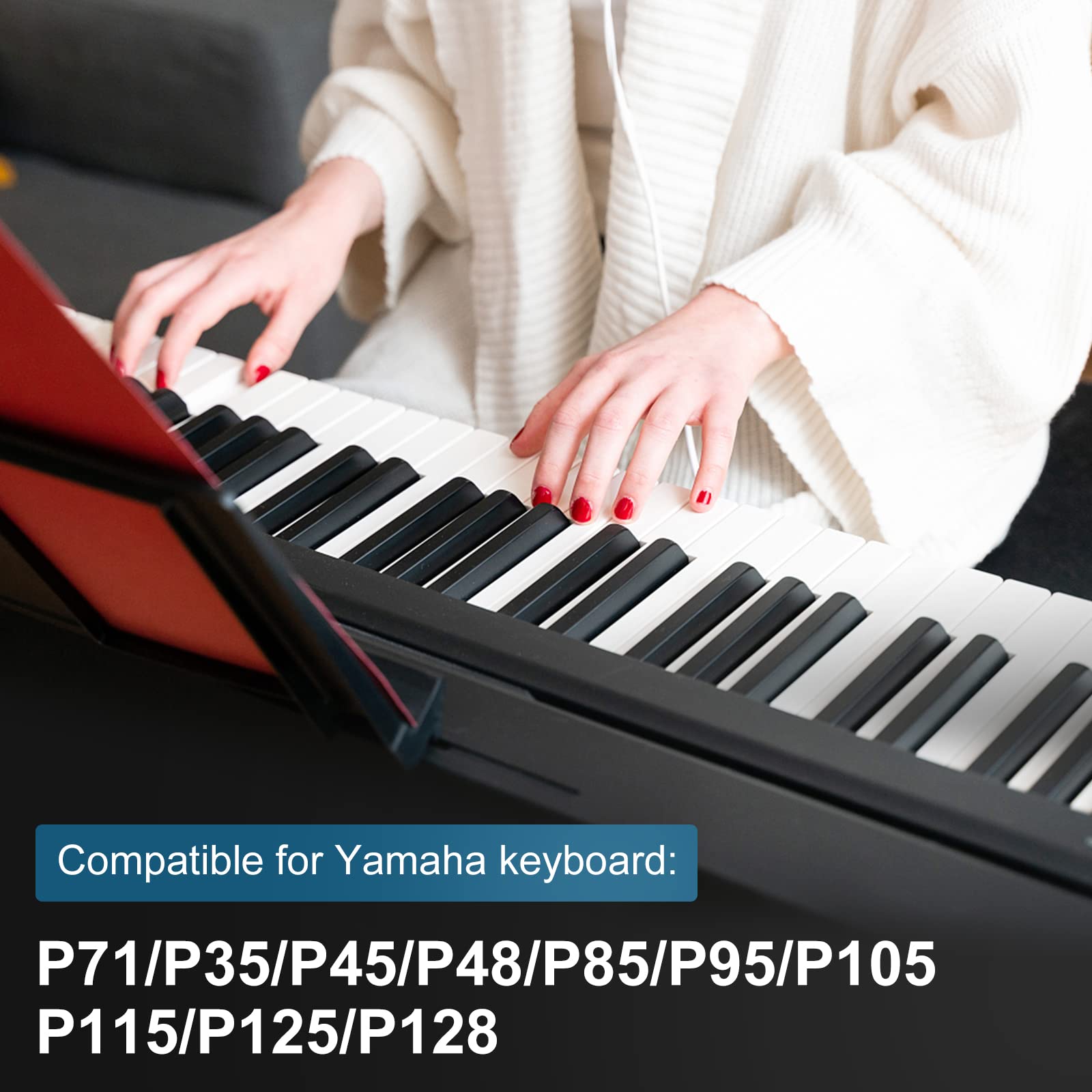 Marisflo L85 Digital Piano Stand Compatible for Yamaha P71/P45/P48/P-125/P-128/P35 Keyboard, Wooden,Black
