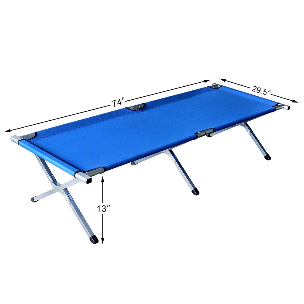 Homevibes Folding Lightweight Bed & Portable Camping Cot with Carry Bag for Adults Hiking Hunting Traveling, Camping Bed,Blue