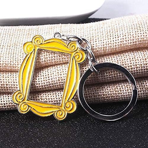 HomeWelt Frame Yellow Peephole Handmade Door Frame As Seen on Monica's Door Keychain, Great Present for Friends Fan! (Metal), Purple, Medium