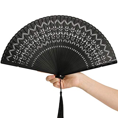 Hand Fans Chinese Style Full Bamboo Fan Ms. Ancient Style Hanfu Folding Fan Birthday Gift for Friends with Hand-Made Black Small Dance Fan Folding Fan