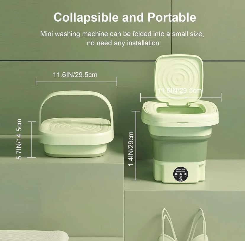 Foldable Washing Machine, 8L High Capacity Mini Washer, with 3 Modes Deep Cleaning,Half Automatic Small Washer for Baby Clothes Underwear or Small Items,RV Travel laundry