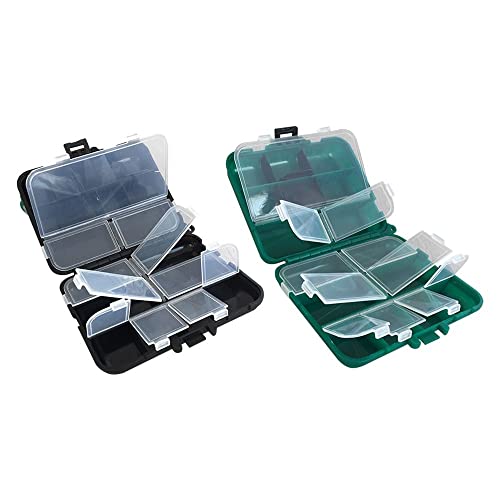 Hook Bait Storage Box Transparent Fishing Lure Tackle Container Multifunction Waterproof Fishing Tools(Black)