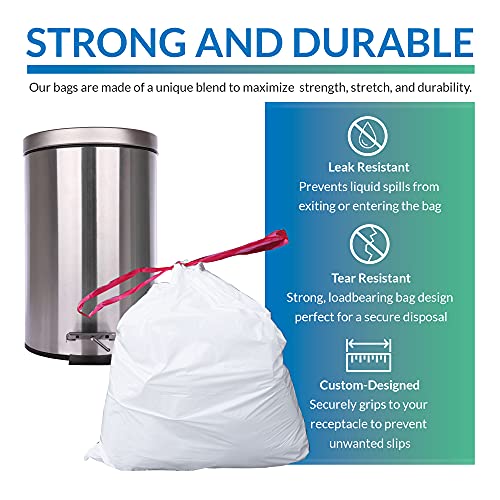 Reli. 8-10 Gallon Trash Bags Drawstring | 250 Count | 22"x23" | 6, 8, 10 Gallon Drawstring Garbage Bags | White Trash Can Liners | Small - Medium Bags