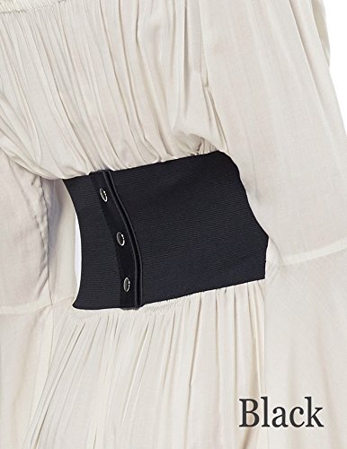 Women's Lace Up Corset Elastic Wide Waist Pirate Costume Cincher Belt(S,Black)
