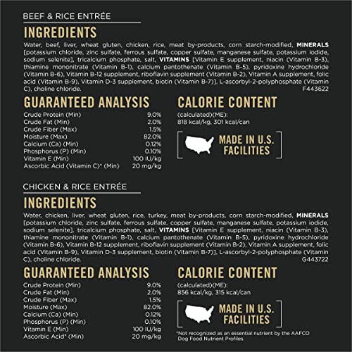 Purina Pro Plan Specialized Large Breed Chicken and Rice and Beef and Rice in Gravy 12ct High Protein Wet Dog Food Variety Pack - (12) 13 oz. Cans