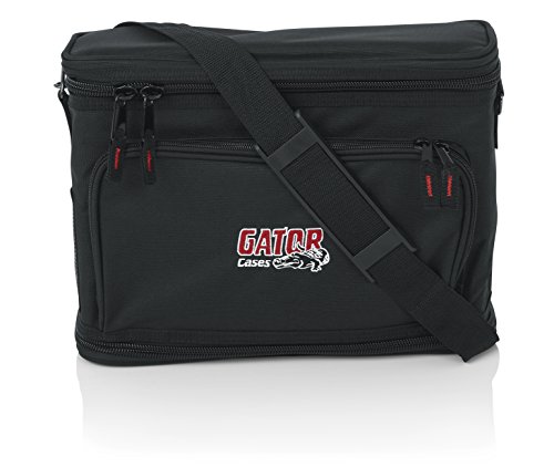 Gator Cases Padded Nylon Carry Bag for Single Wireless Microphone System; Live-in Style Holds Reciever, Body Pack, and Microphone with Antenna Access (GM-1W) , Black