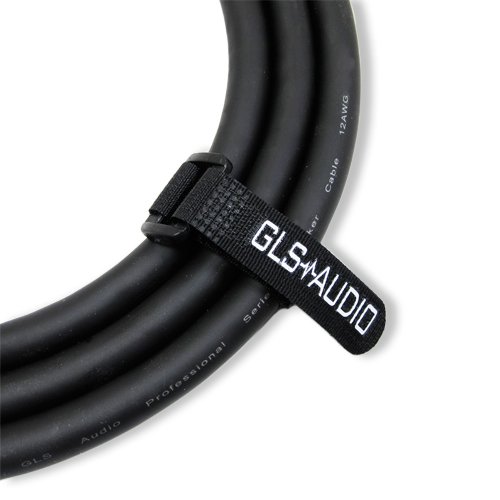 GLS Audio Speaker Cable 1/4" to 1/4" - 12 AWG Professional Bass/Guitar Speaker Cable for Amp - Black, 12 Ft.