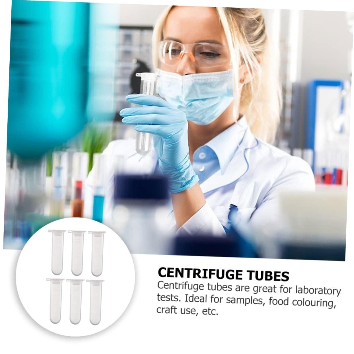 zoomto 5ml Microcentrifuge Tubes 300PCS,Centrifuge Tubes with Attached Lid,Clear Round Micro Centrifuge Small Sample Bottle Vials Container for Lab,Plastic Lab Snap Tubes,Clear Graduation,Bag Pack