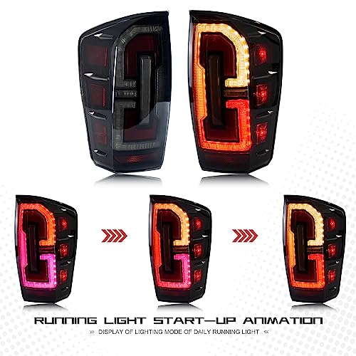 inginuity time LED RGB Tail Lights fit for Toyota Tacoma 2016-2022 SR5 TRD Off Road Start-up Animation Sequential Indicator APP Control Replacement Rear Lamps Assembly Accessary