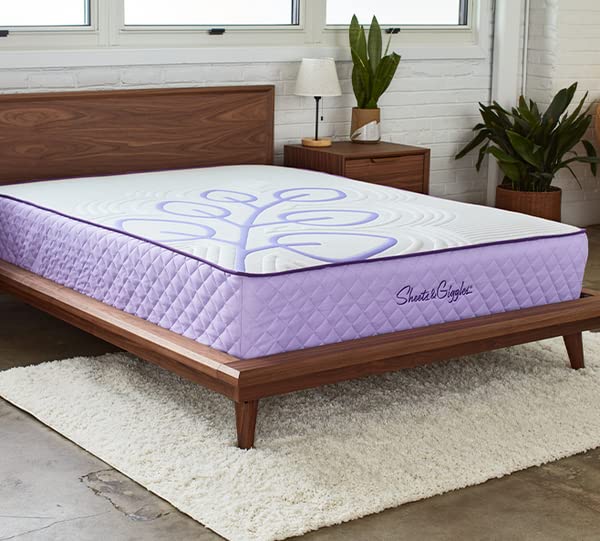 Sheets & Giggles Eucalyptus Mattress Natural Cooling Latex & Steel Coil Hybrid Bed for Back and Joint Support, 100 Night Sleep Trial, King