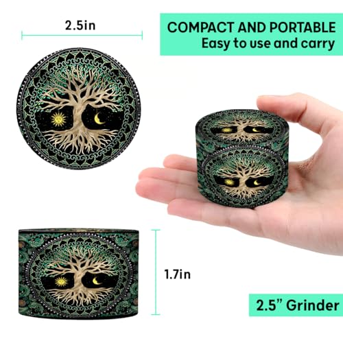 Grinder 2.5 inch, Boho Grinder (Green tree new style)