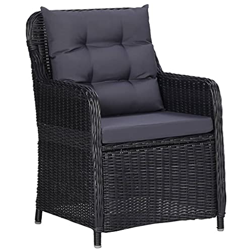 YUHI-HQYD 3 Piece Patio Dining Set,Balcony Furniture,Conversation Set,Casual Table Chairs,Assembly Required,Suitable for Balcony, Deck, Backyard, Patio, Garden, Poolside, Black