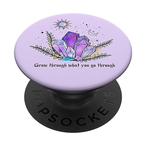 Purple Sun Moon Celestial Bodies Mystical Crystals PopSockets Standard PopGrip