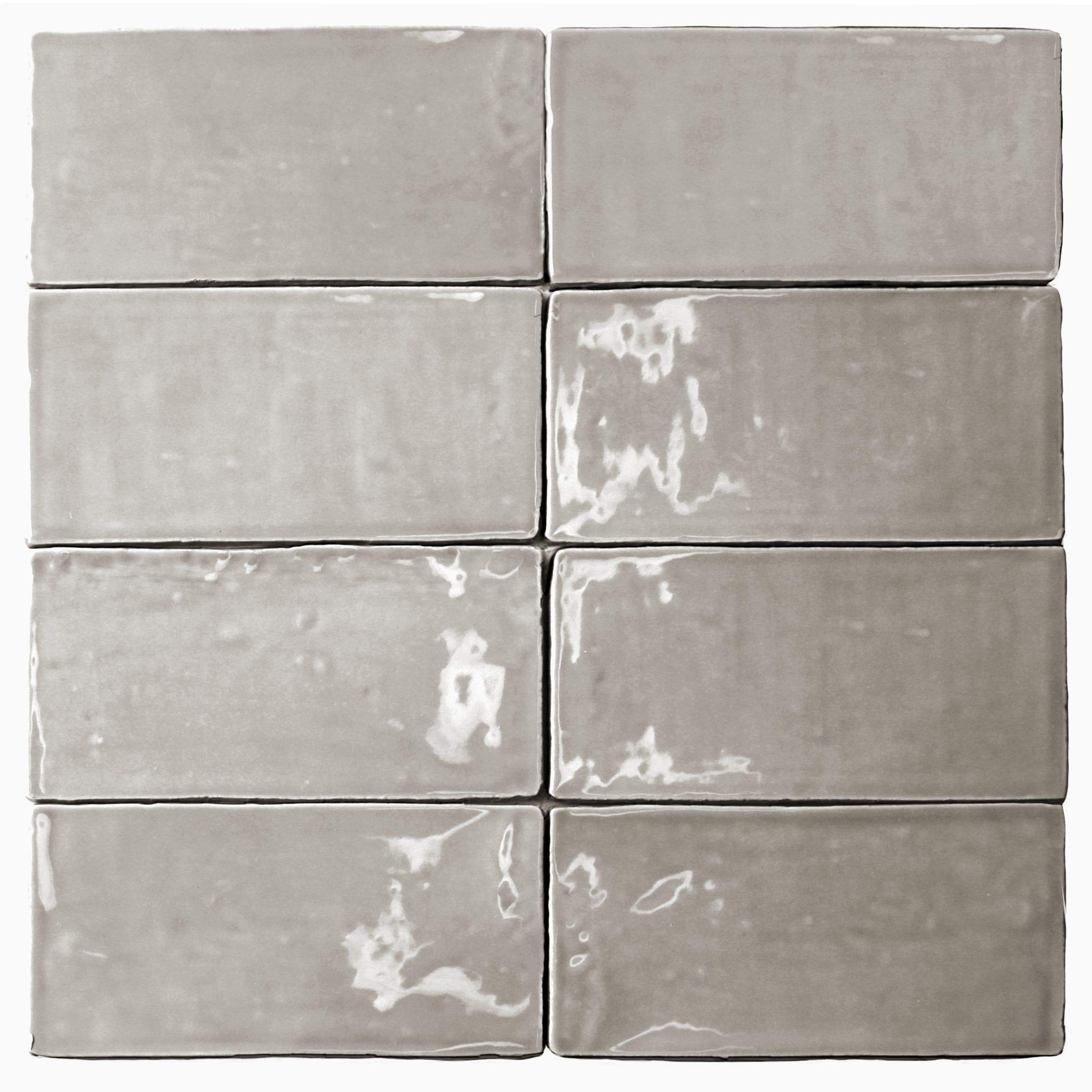 Ivy Hill Tile Catalina 3 in. x 6 in. Gris Polished Ceramic Backsplash, Kitchen, Bathroom, Subway Wall Tile Sample
