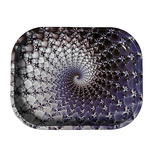 Rolling Tray “Fractal Swirl” 5.5” x 7” Metal Tobacco Accessories