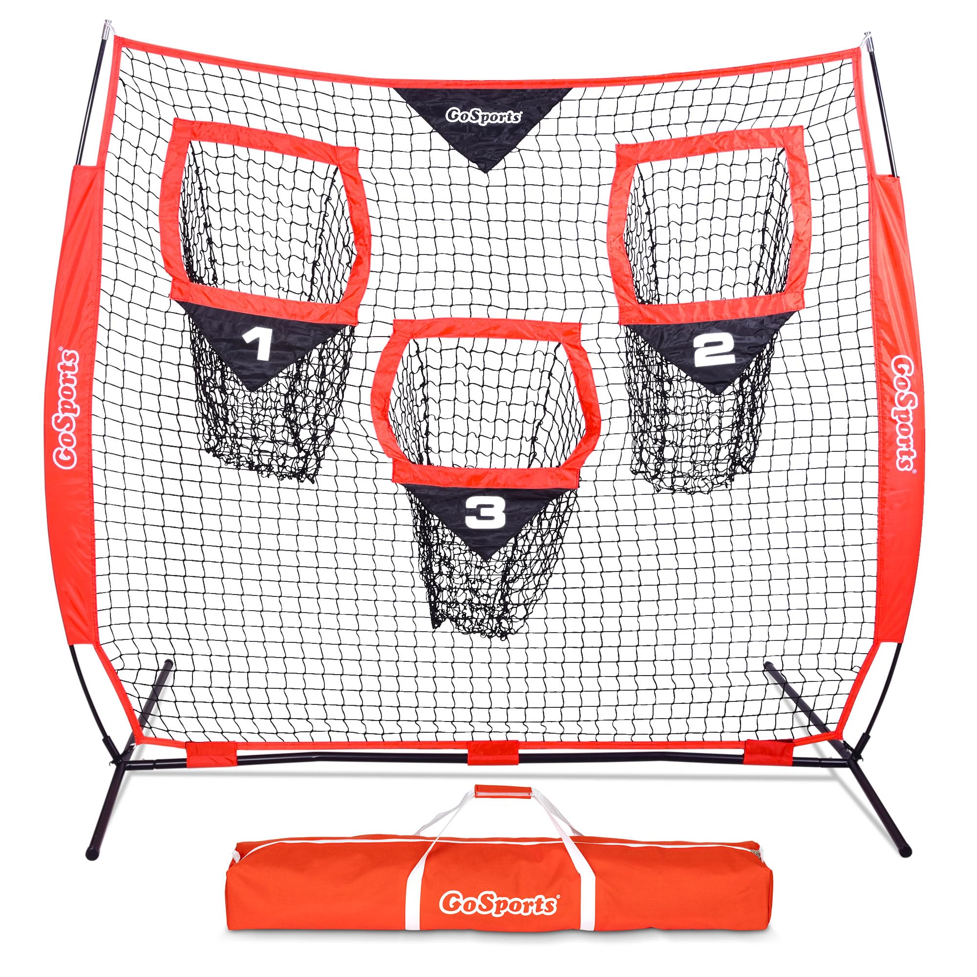 GoSports 6 x 6 ft Football Throwing Net - Red