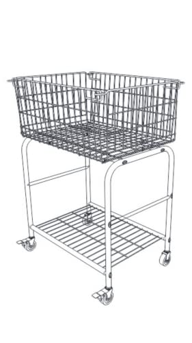 Rolling laundry cart, laundry basket, easy storage cart, easy moved laundry basket, laundry cart with wheels ,2 wheels with breaker.Metal basket,Black (black)