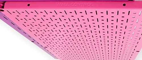 Wall Control Pink Pegboard Metal Pegboard Pack of Pink Peg Boards - Two 32-Inch Tall x 16-Inch Wide Colorful Pink Pegboard Wall Storage Panels