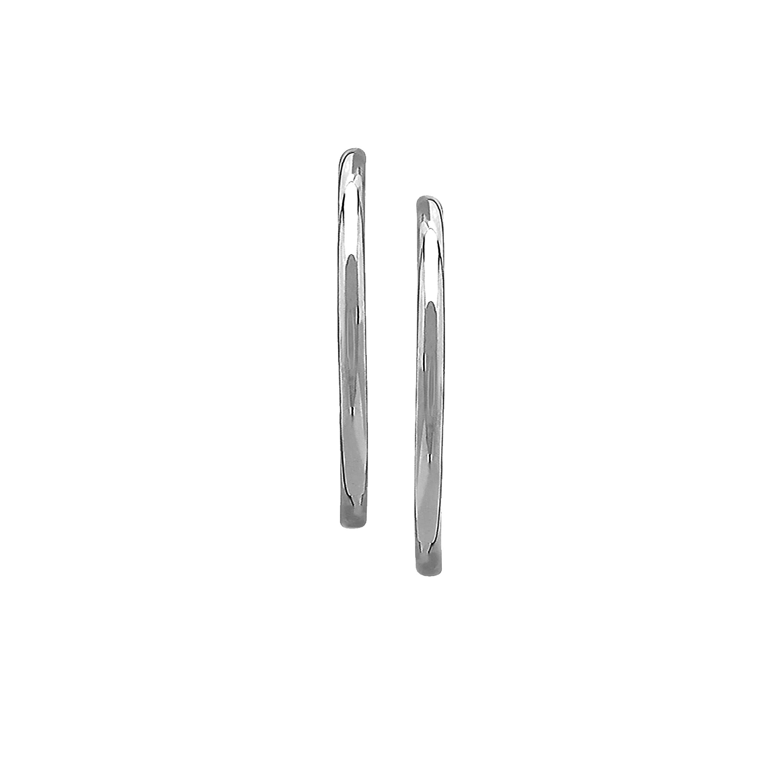Galaxy Gold GG 14k Solid White Gold Endless Loop Hoop Timeless Earrings 2 mm Gauge/Thickness Available in Multiple Diameters - Segment Septum Lip Nose Round Hoop Tragus Helix Cartilage (0.55 Inch)