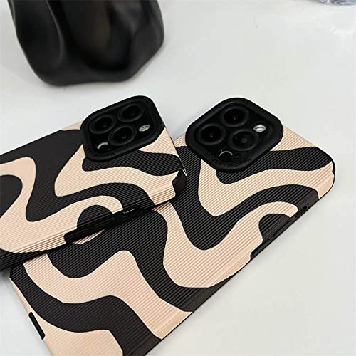 Ownest Compatible with iPhone 13 Mini Case with Fashion Simple Cute Zebra Stripes Pattern Case for Women Girls Soft Silicone Protection Case for iPhone 13 Mini-Black