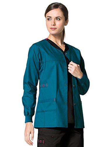 WonderWink Women's Wonderflex Constance Scrub Jacket, Black, Small