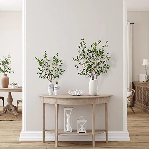 Sggvecsy 43ββ 4Pcs Artificial Ficus Branches Faux Leaf Spray Green Eucalytus Branches Artificial Greenery Stems Fake Ficus Twig Plants for Home Office Wedding Vase Filler Shop Decoration