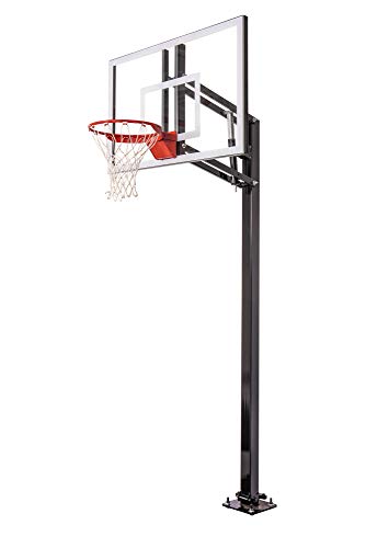 Goalsetter Elite Plus 54β Tempered Glass Backboard In-Ground Basketball Hoop - HD Breakaway Rim, Black (TS44154G3)