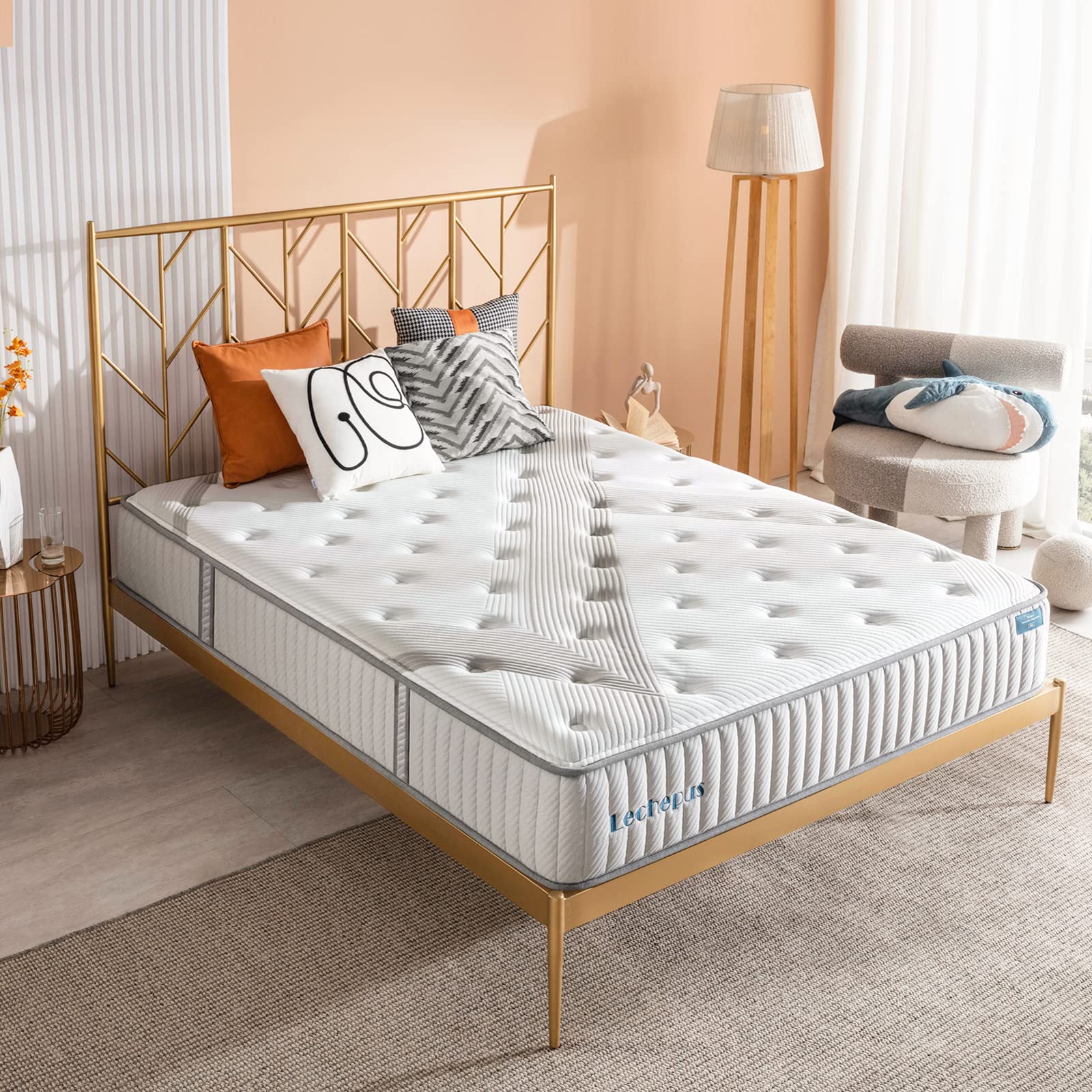Twin Mattress,Lechepus 10 Inch Premium Hybrid Foam Mattresses in a Box,Pocket Innersprings with Memory Foam for Motion Isolation,Breathable Soft Cover Mattress Medium Firm,10-Years Support