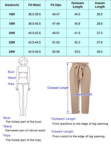 Hanna Nikole Women Casual Straight-Leg Pants Stretch Casual Plus Size Pants with Pockets 22W Green