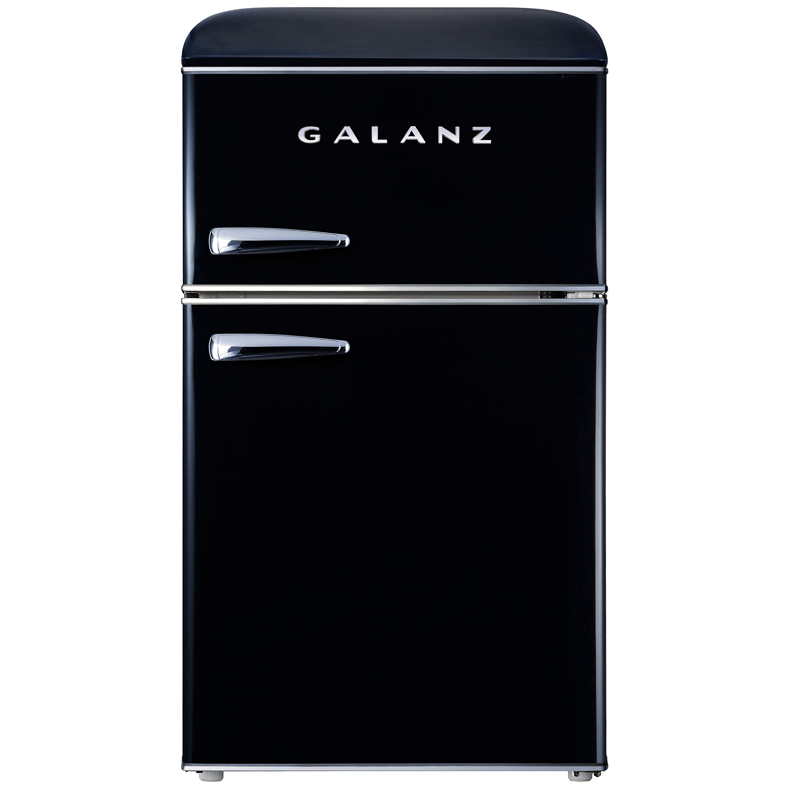 Galanz Retro Compact Mini Fridge with Freezer (2-Door) Retro Countertop Microwave Oven (GLCMKZ07BKR07)