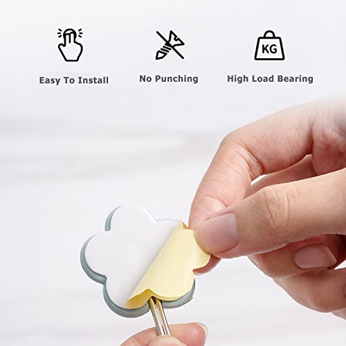 Ristpal [5 Pack] Cute Floret Utility Hooks Heavy Duty Up to 5 Pounds, Waterproof and Oil Proof. Hanging Key. Stick On Wall Kitchen Bathroom Ceiling Or Office Windows Hangers-Green