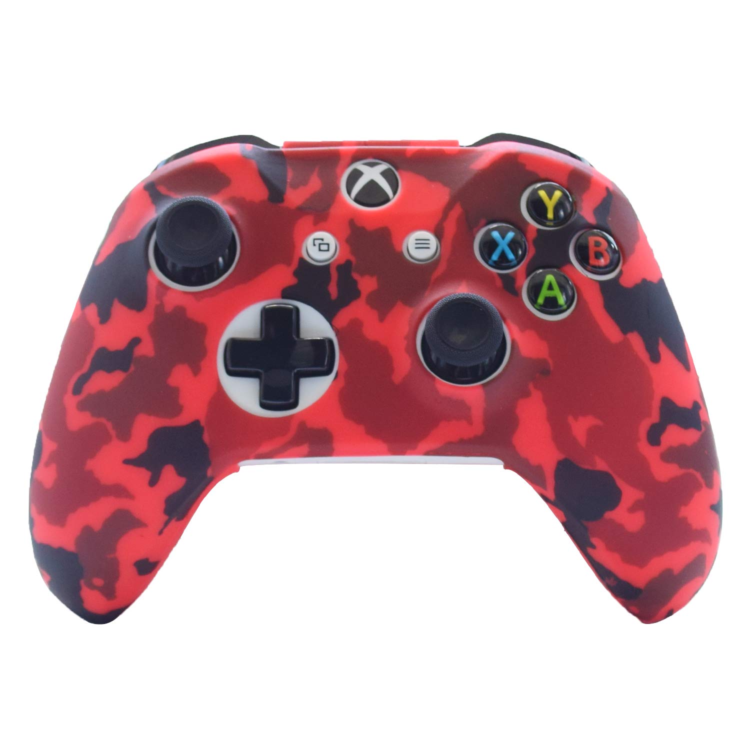Hikfly Silicone Gel Controller Cover Skin Protector Kits for Xbox One Controller Video Games(1 x Controller Camouflage cover with 8 x Thumb Grip Caps)(Lightblue)