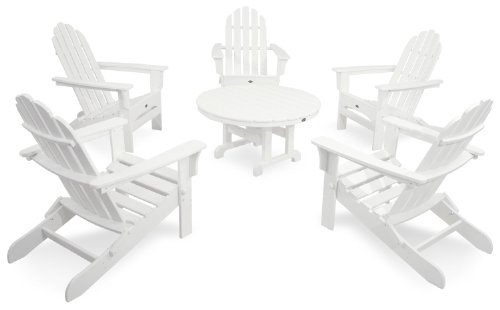 Trex Outdoor Furniture by Polywood TXA53CW Cape Cod Folding Adirondack Chair, Classic White