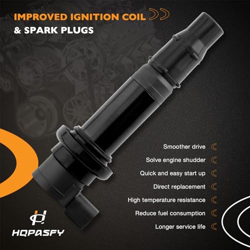 Ignition Coil Pack 4pcs Compatible with Yamaha 2003-2007 YZF R6| 2002-2006 YZF R1| 2006-2014 FZ1 & More Replaces# F6T558, 5VY-82310-00-00