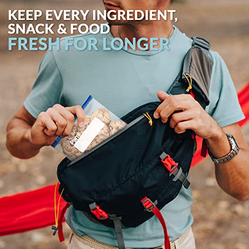 PAMI Freezer Slider Quart Bags [50 Pieces]- Leakproof Food Storage Freshness-Lock Bags With Expandable Bottom- Food-Safe Slider Zipper Bags With Freezer Shield Technology- Thick & Reusable Sandwich Bags