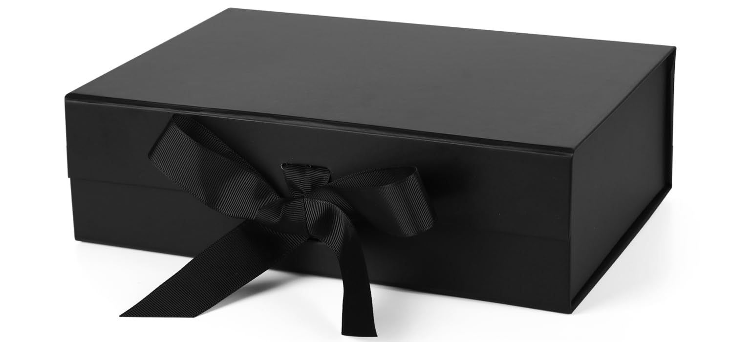 Gift Box with Ribbon, Collapsible Gift Box with Magnetic Closure Lid 8x8x4 Inches,Bridesmaid Proposal Box, Magnetic Gift Box for presents,Luxury Gift Box for Present (Blue)