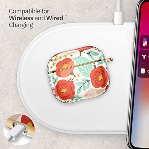 POCKT AirPods 3 Case Cover with Keychain Semi Soft Skin Cases for AirPod 3 Charging Case | Poppy