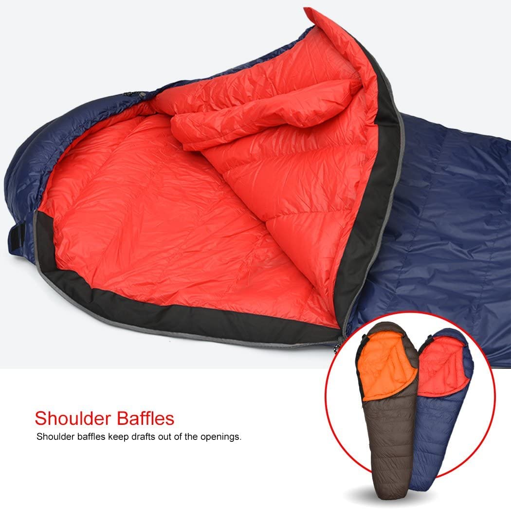 HOUXIAN Sleeping Bag - Camping, Hiking, Backpacking Sleeping Bag - Single Person Compact Lightweight Sleeping Bag for Adults with Compression Sack - Warm and Cold Weather Sleep Bag, blue (10323-HOU)
