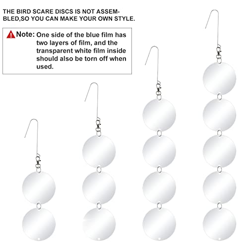XPCARE 30 Pcs Bird Scare Discs -Highly Reflective Double-Sided Bird Reflectors, Upgraded Discs Set Reflective to Keep All Birds Away Like Woodpeckers, Pigeons, Ducks