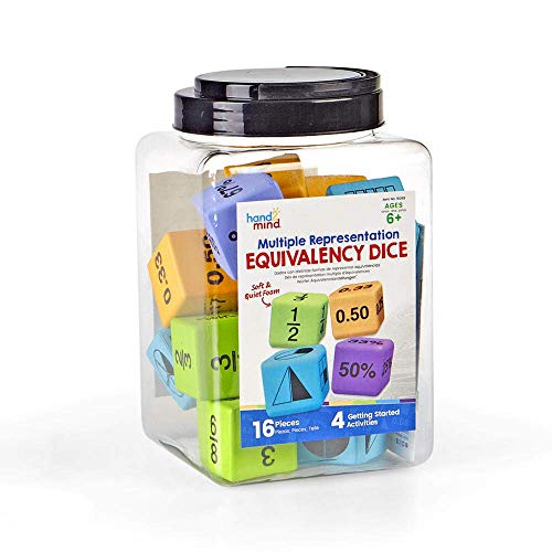 hand2mind Equivalency Dice, Large Foam Dice for Classroom, Subitizing Dice, Fraction Equivalency, Math Manipulatives 4th Grade, Educational Toys for Elementary Kids, Math Learning Tools (Set of 16)