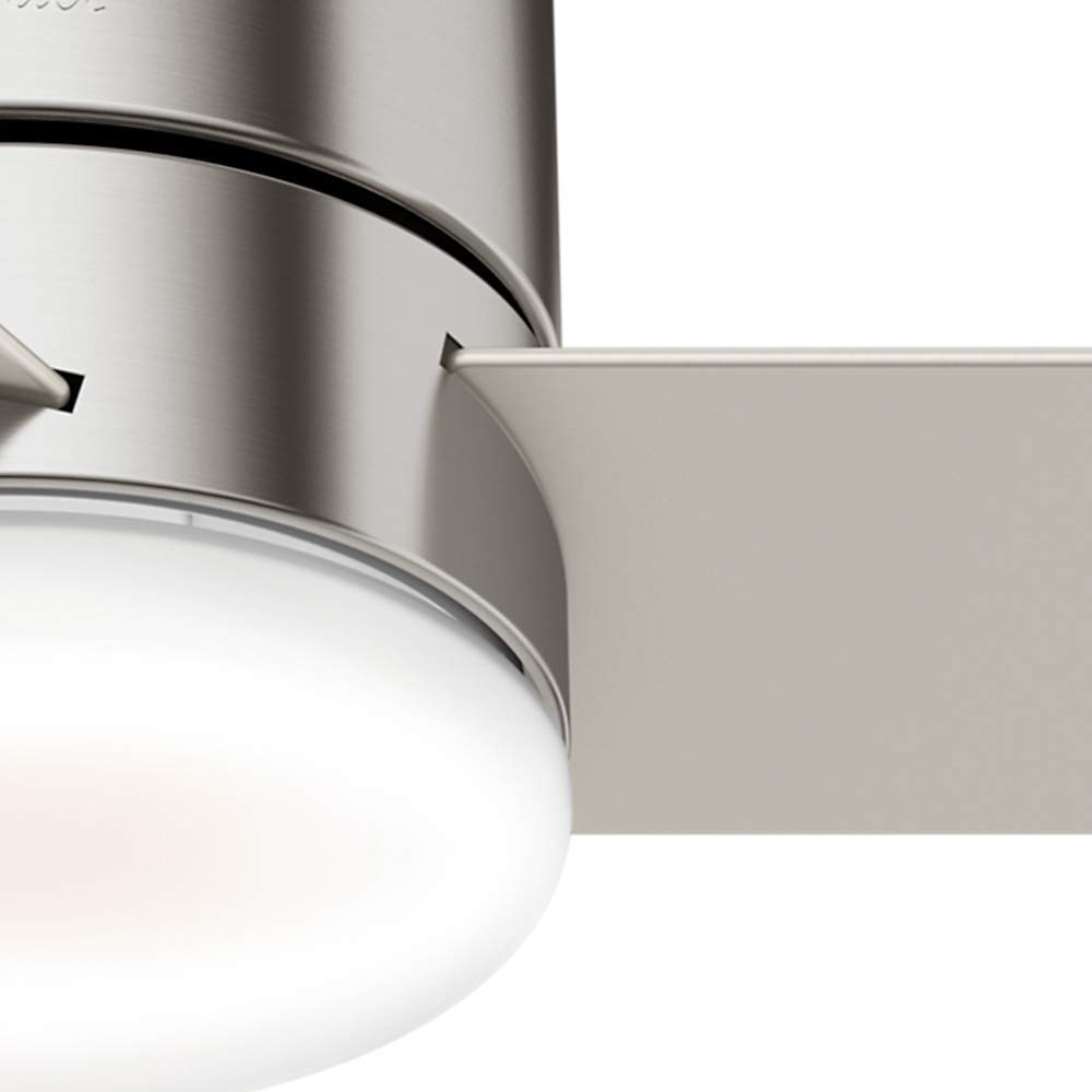 Hunter Minimus Indoor Low Profile Ceiling Fan with LED Light and Remote Control, 44", Brushed Nickel (Renewed)