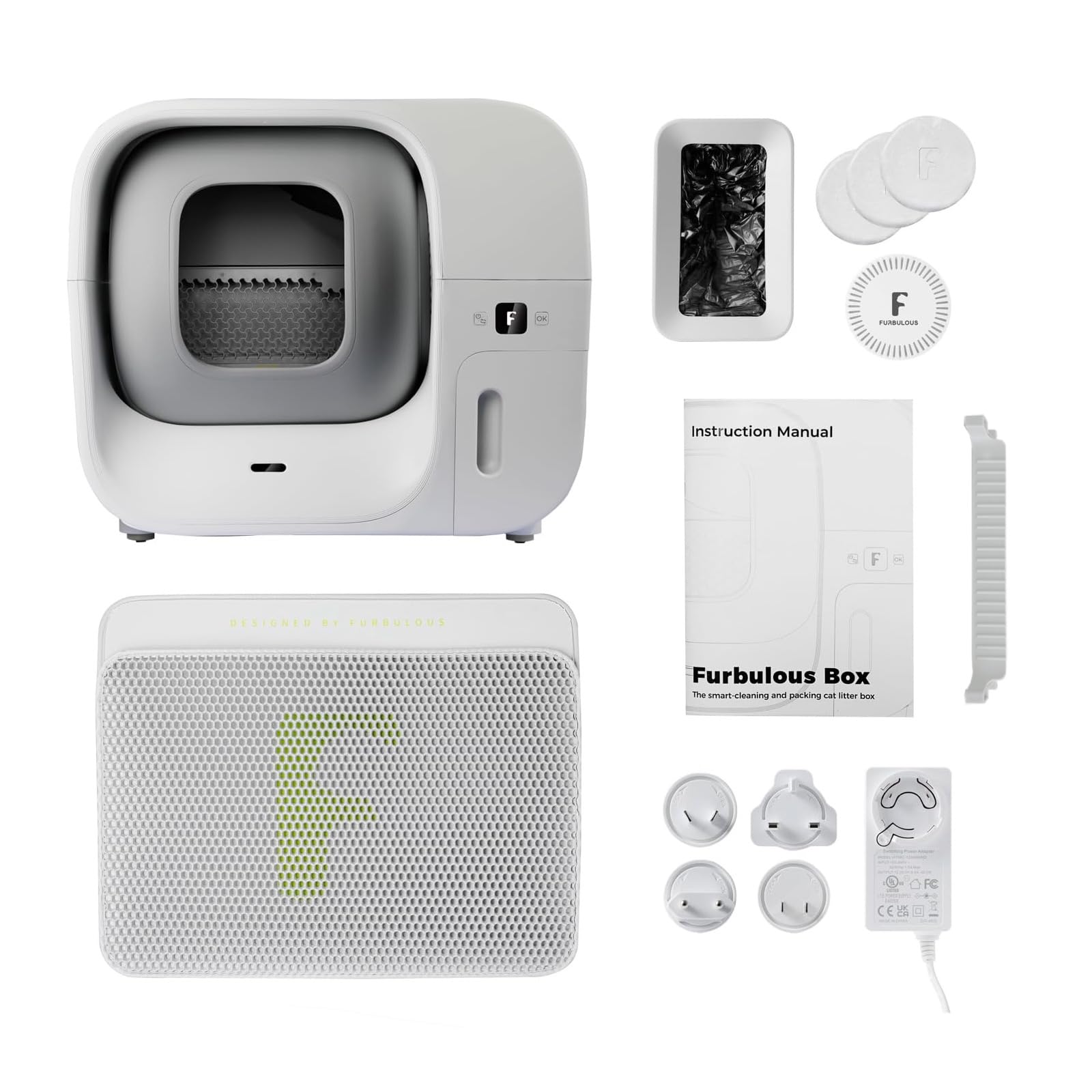 Furbulous Box Automatic self-Cleaning and Packing cat Litter Box APP Control Smart Monitor System Integrated Safety Protection 60L Large Capacity Litter Box for Multi Cats