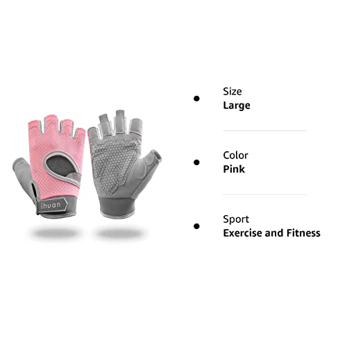 ihuan New Breathable Workout Gloves for Women & Men - No More Sweaty & Full Palm Protection Gym Exercise, Cycling, Fitness, Weightlifting, Pull-ups, Deadlifting, Rowing