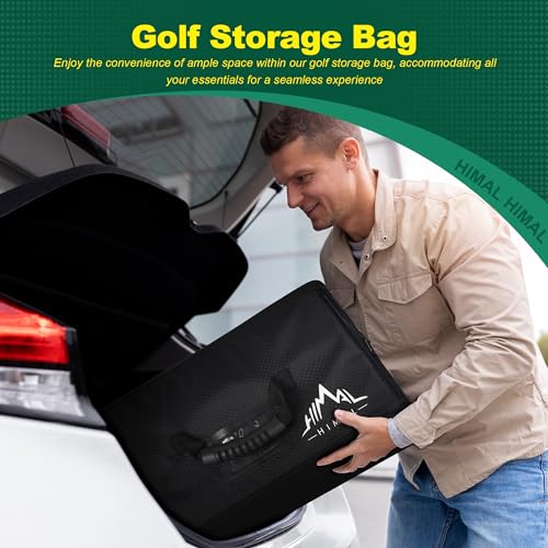 HIMAL HIMAL Golf Trunk Organizer -Collapsible & Foldable Golf Travel Storage,Waterproof Car Golf Bag with Independent Ventilation Compartment for 1 Pair Shoes