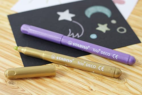STABILO Metallic Felt-Tip Pen Trio Deco - Pack of 8 - Assorted colours