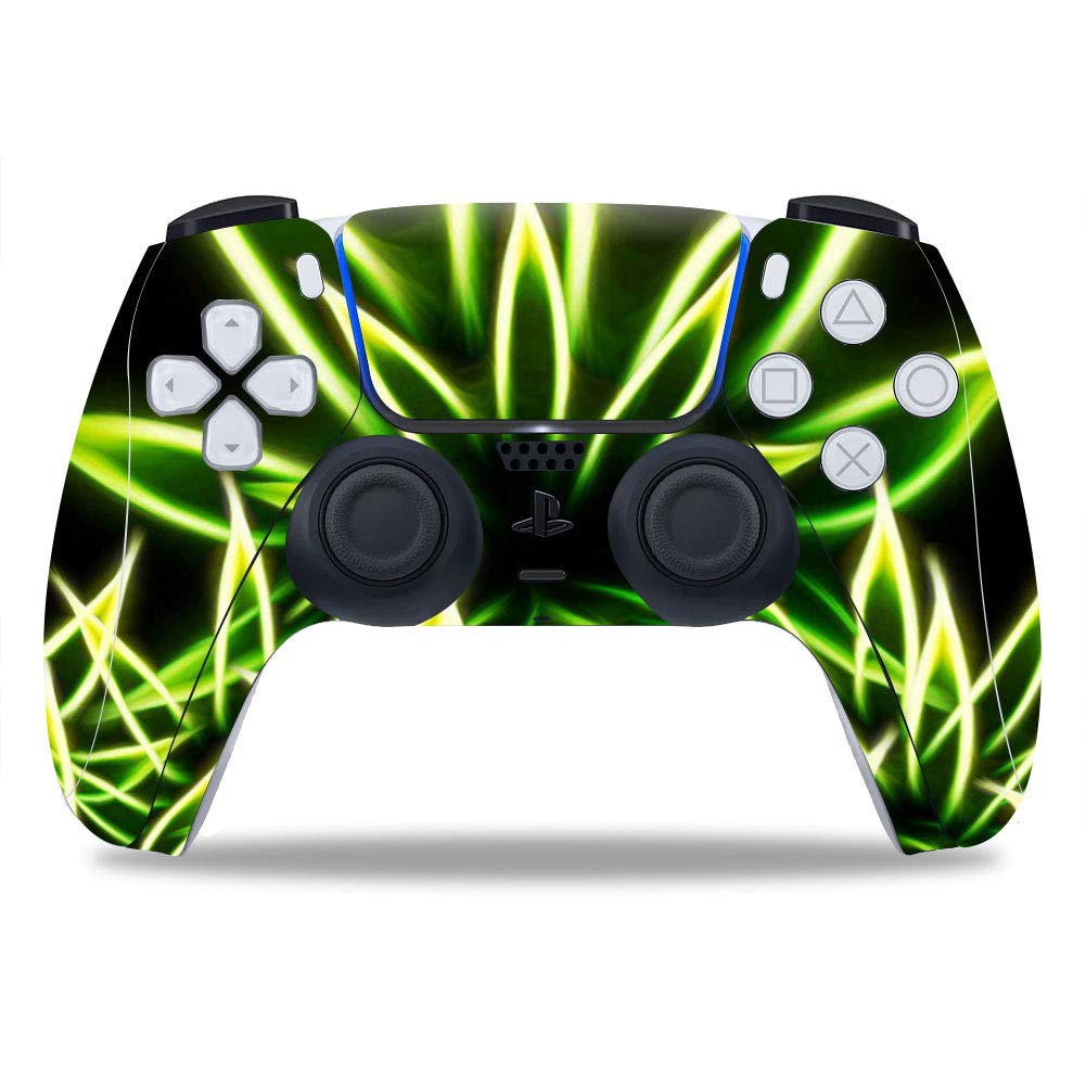 Gebaisi PS5 Controller Skin Sticker for Playstation 5 Cover Wrap Decal Fluorescence Weeds
