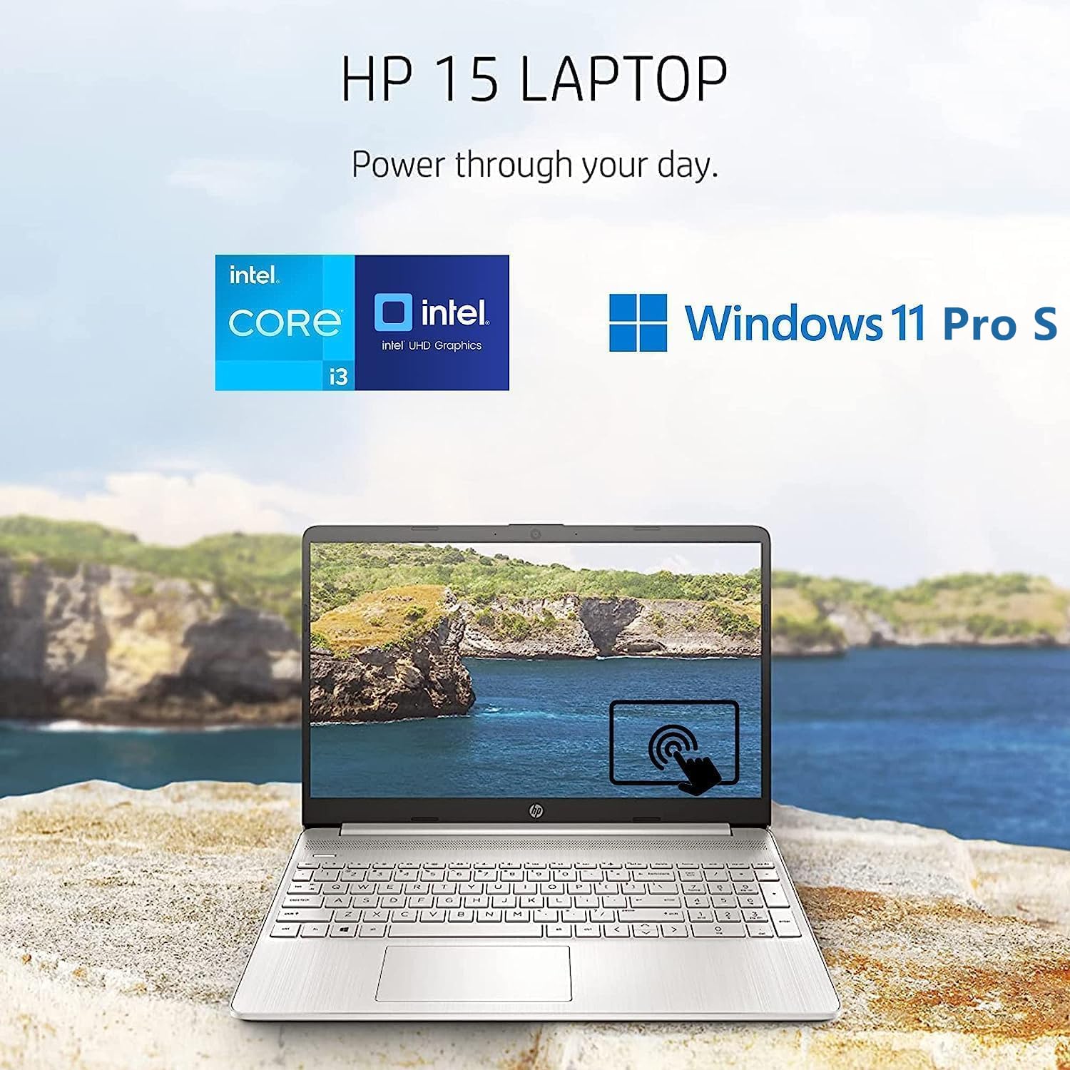 HP 15 15.6" Touchscreen Business Laptop Computer, Intel Core i3 1115G4 up to 3.2GHz (Beat i5-10210U), 32GB DDR4 RAM, 1TB PCIe SSD, WiFi, Bluetooth, Silver, Windows 11 Pro S, BROAG 64GB Flash Stylus